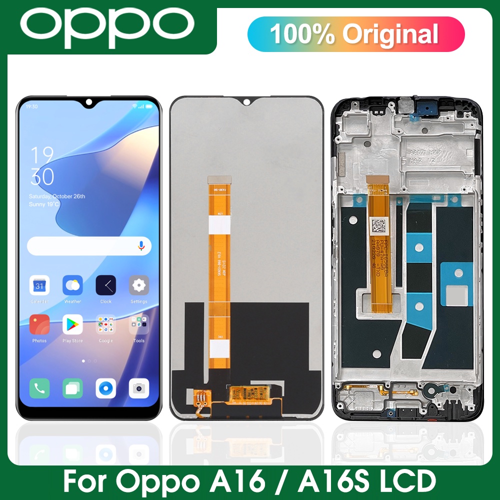 Original For OPPO A16 A16S LCD Display Touch Screen With Frame CPH2269 CPH2271 Display ...