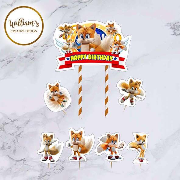 Tails SONIC Birthday Cake Topper Decoration Contents 7 | Shopee Malaysia
