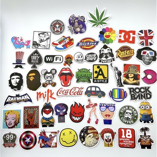 50pcs Bape evisu Dickies stussy star wars Streetwear art random Sticker ...