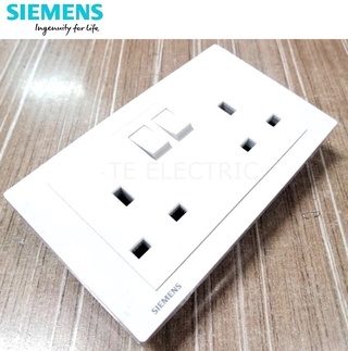 SIEMENS DELTA® RELFA 2 X 13A SSO DOUBLE SWITCHED SOCKET OUTLET WITH ...