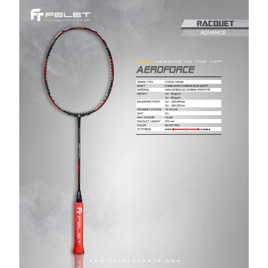 FELET Aero Force Badminton Racket ( FREE STRING & GRIP ) 100% ORIGINAL ...
