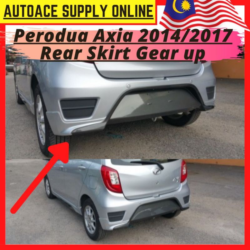 Perodua Axia 2014/2017 Rear Skirt Gear Up Design With Paint Oem 2tone ...