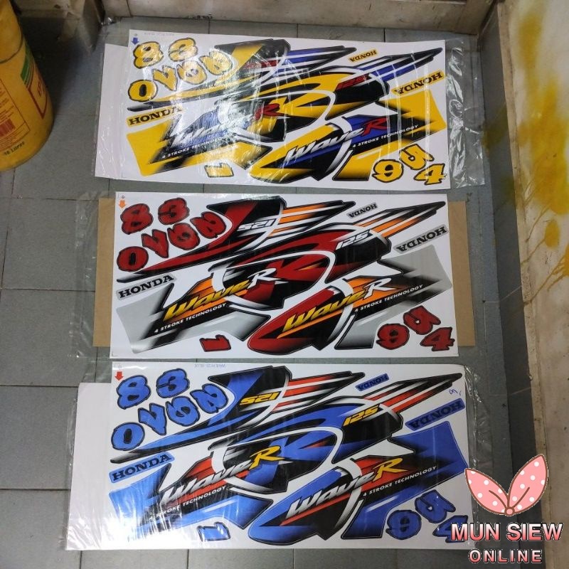 Stiker sticker body stripe cover set (1) wave125 wave125r wave 125 125r ...
