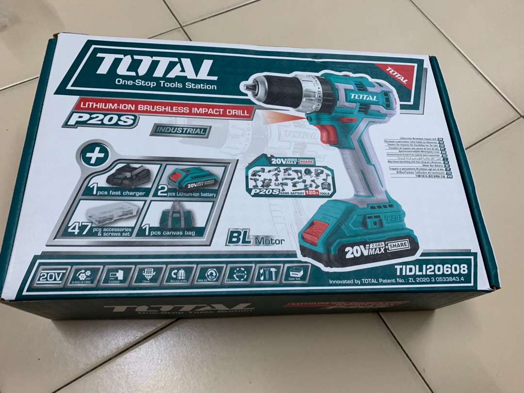 TOTAL 20V Lithium-Ion Brushless Impact Drill TIDLI20608 Shopee Malaysia ...
