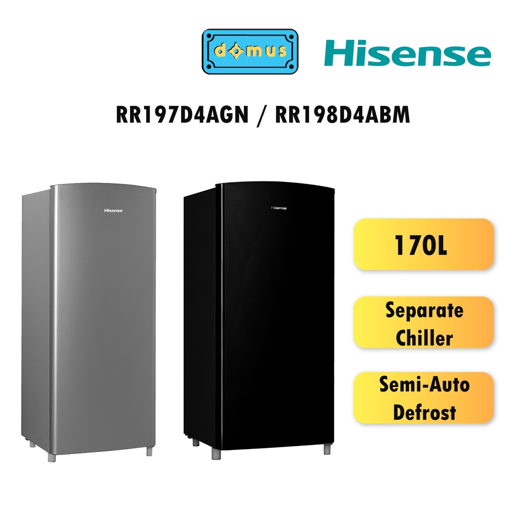 Hisense Single Door Refrigerator (170L) RR197D4AGN / RR198D4ABM ...