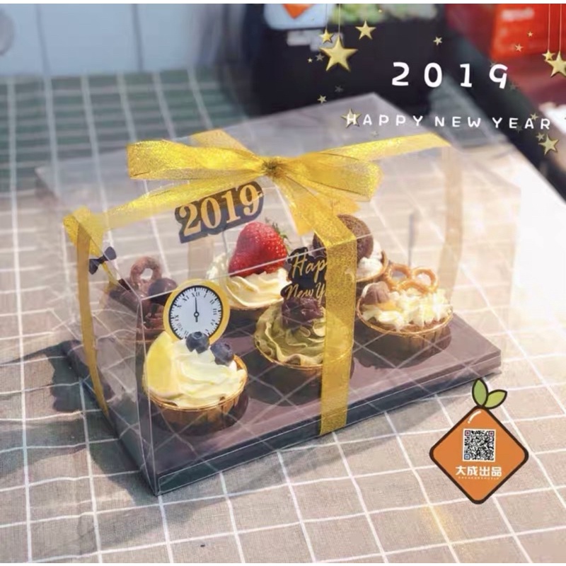 6 cupcakes muffin box | transparent window PVC cupcakes box | nice ...