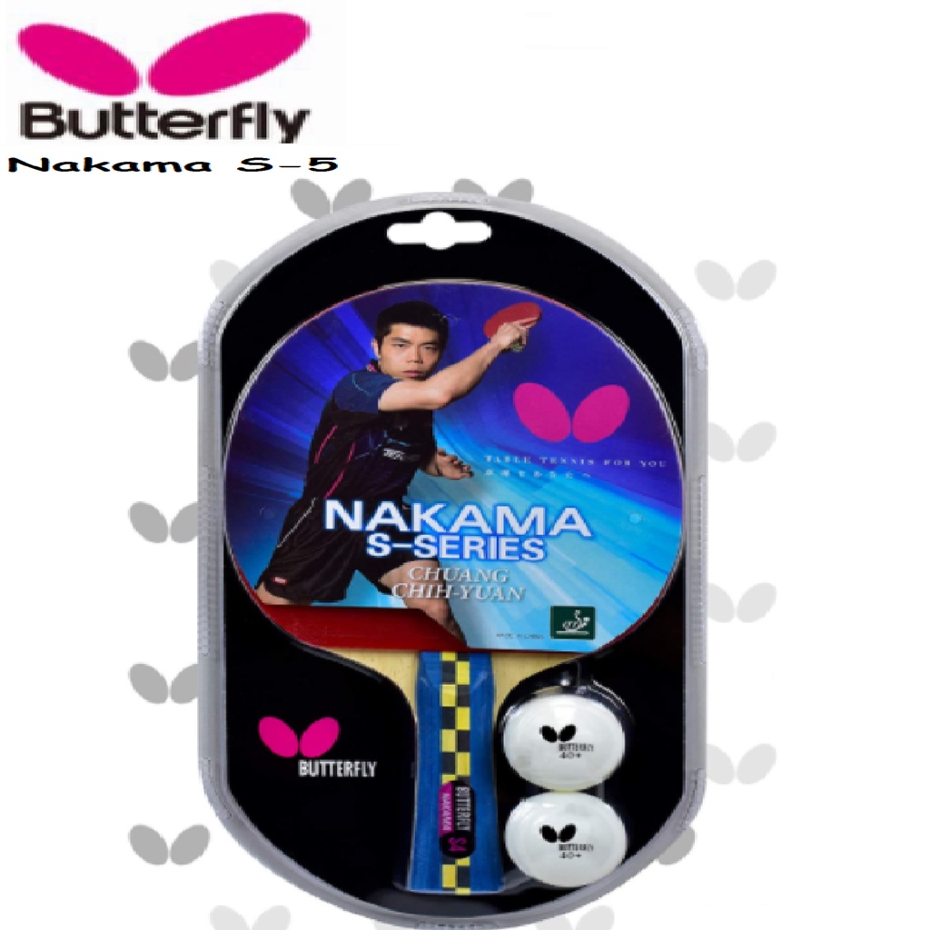 Butterfly Ping Pong Bat Table Tennis Bats Nakama S-5 S5 S 5 Free 2 Butterfly A40+ Table tennis ...