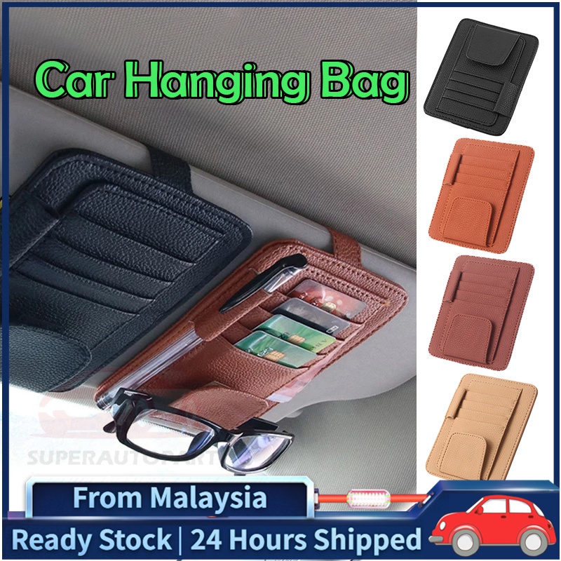 Car Sun Visor Storage Bag Car Sun Visor Organizer Point Pocket PU ...