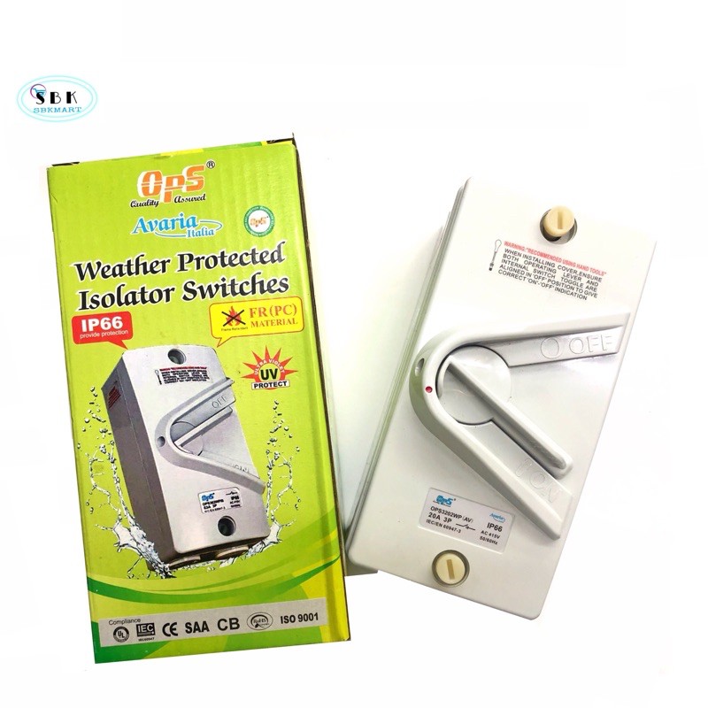 OPS 20AMP / 32AMP / 63AMP 3 Pole Weather Protected Switch Isolator ...
