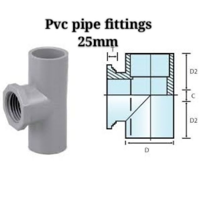 Pvc Pt Tee 25mm (1") | Shopee Malaysia