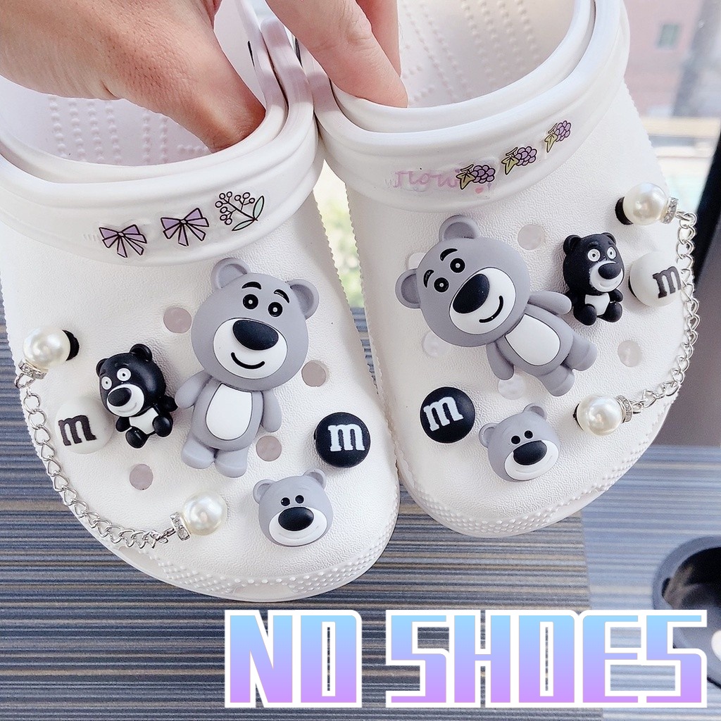 Black & White Bear croc jibz Charm Button Shoes Charm-croc /jibz ...