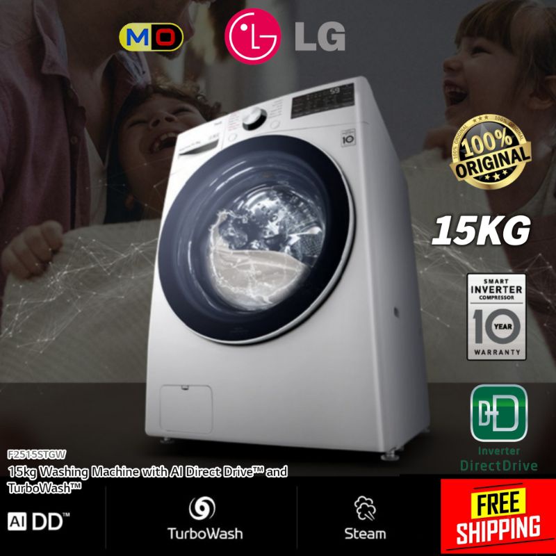 LG Front Load Washer with AI Direct Drive and TurboWash (15KG ...