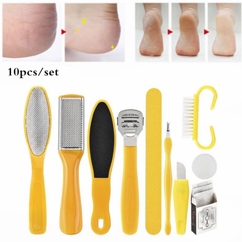 10-Piece Professional Foot Care File Set Dead Crust Removal Scraper ...