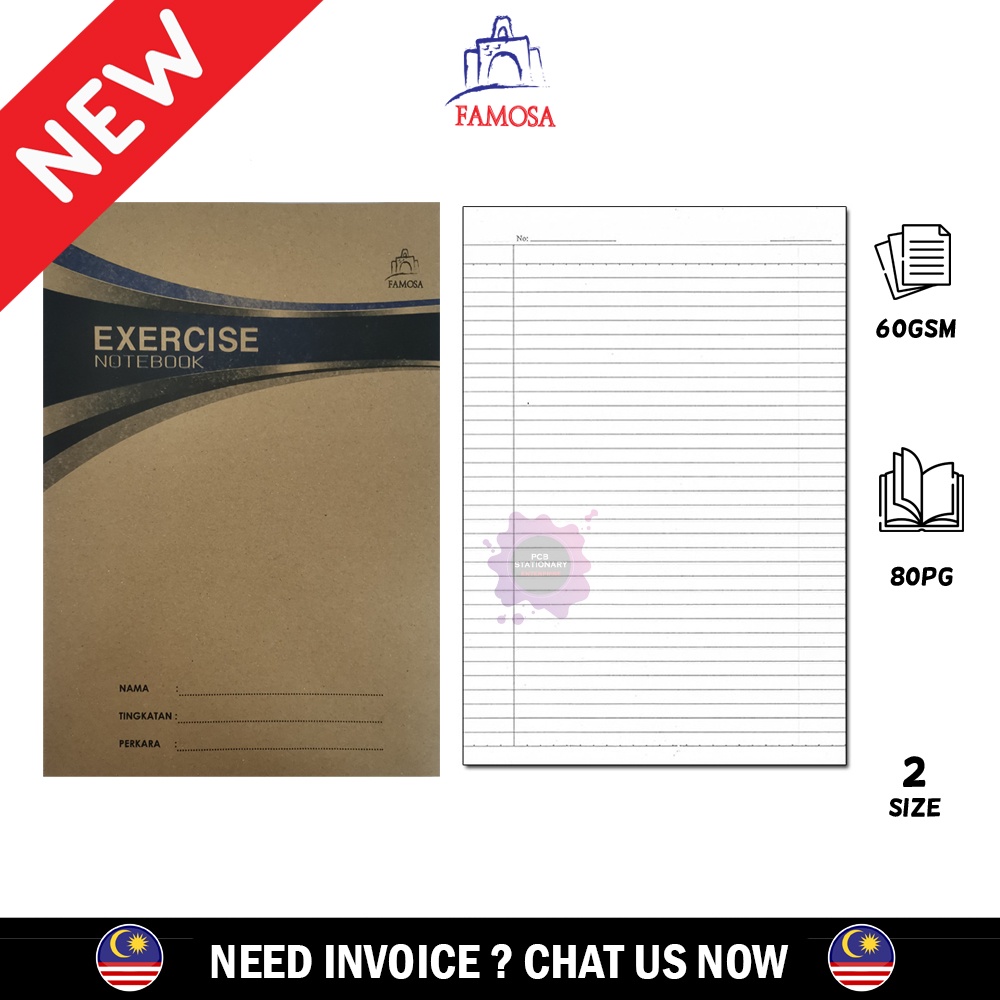 80 Pages A4 Kraft Buku Latihan Panjang / Exercise Note Book / Buku ...