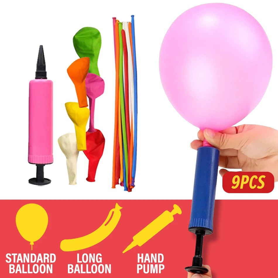 Mango_leong0123 9pcs Party Balloon & Long party balloon With Air Pump ...