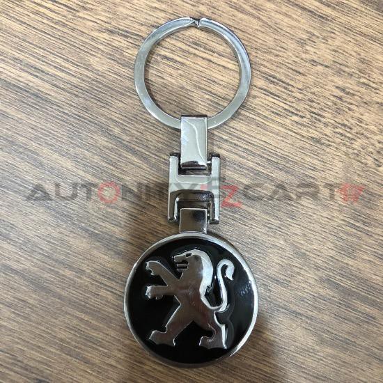 PEUGEOT Logo Metal Double Sided Car Keychain (Black) | Shopee Malaysia