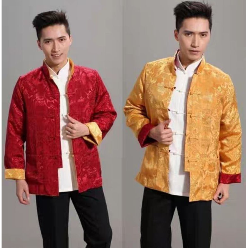 Men Samfu Traditional Costume Dragon Samfu Plus Size Chinese New Year ...