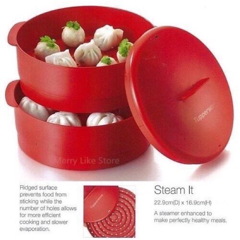 Pink or Red Steam It Tupperware/ Kukus Plastik Modern/ Pengukus Makanan ...