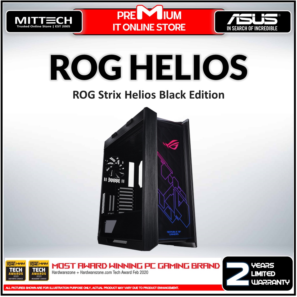 Asus ROG STRIX HELIOS Gaming Case | Black Edition | Tempered Glass | 4 ...