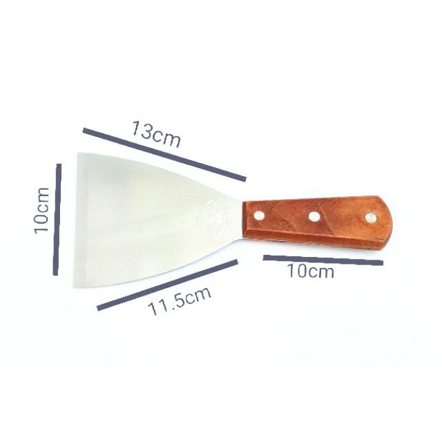 Stainless Steel Wooden Handle Scrapper | Griddle Scraper | Burger ...