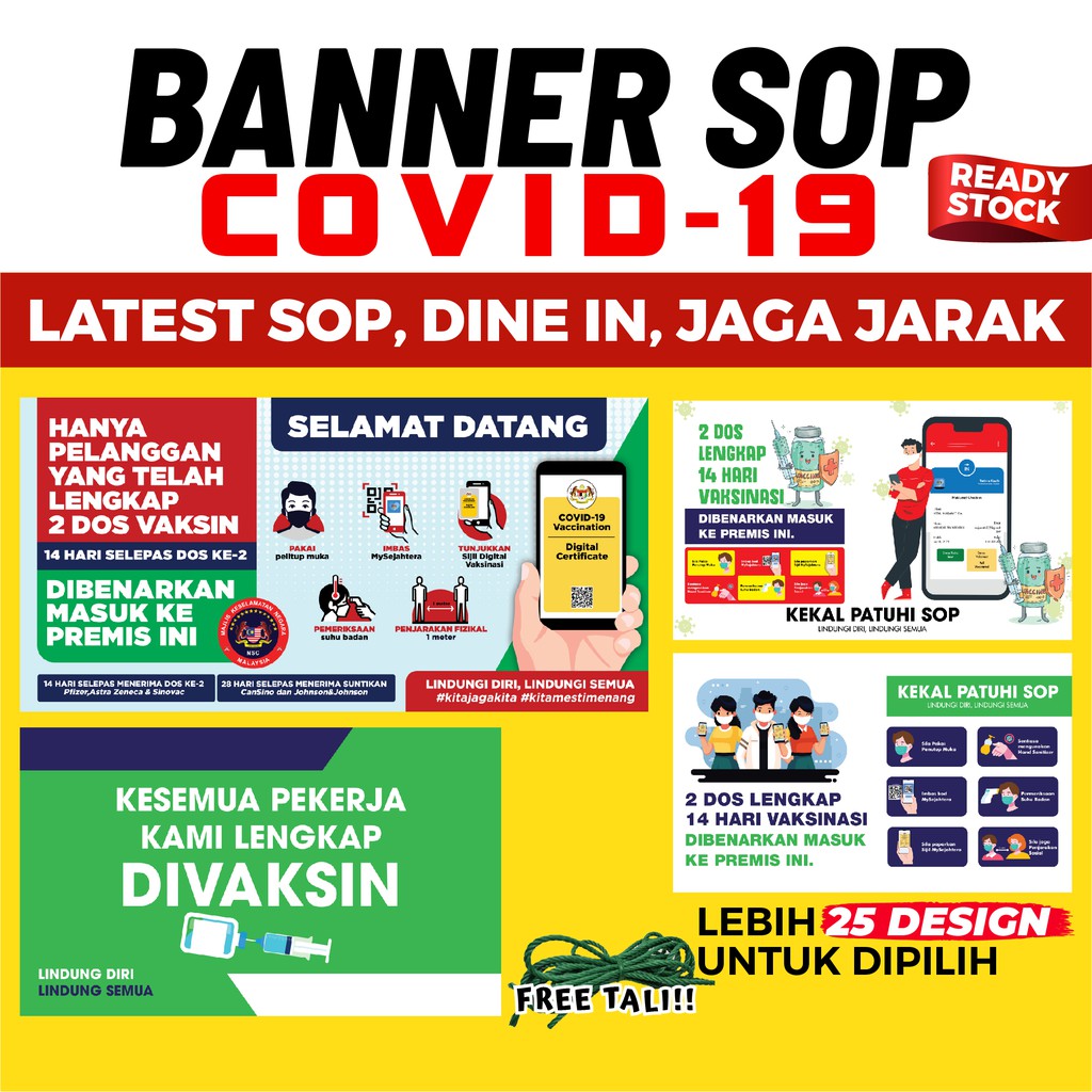 Banner SOP Lengkap 2 Dose - Dine-in - Untuk Premis Kedai - Harga Murah ...