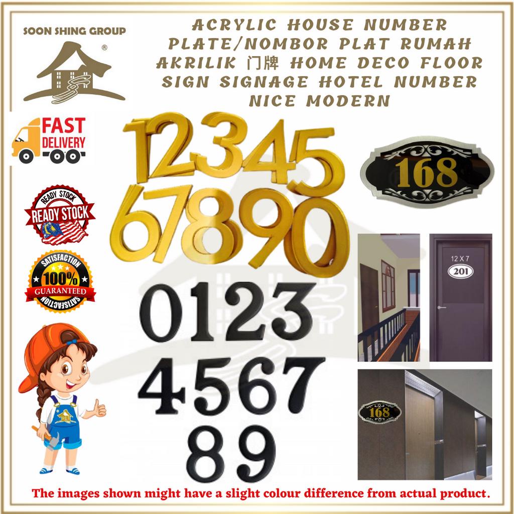 Acrylic House Number Plate/Nombor Plat Rumah Akrilik Home Deco floor ...
