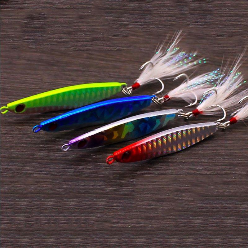 5PCS/SET Lead Vertical Jigs 10~40G Saltwater Artificial Bait Boat ...