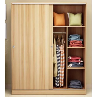 Sliding Wardrobe Almari Baju Cabinet Kabinet Storage Closet Wooden Wood ...