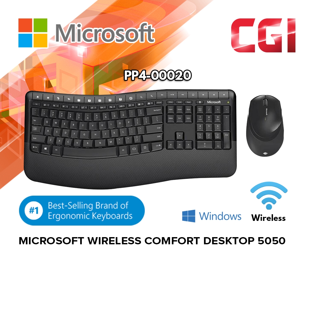 Microsoft Wireless Comfort Desktop 5050 Keyboard and Mouse Combo (PP4 ...