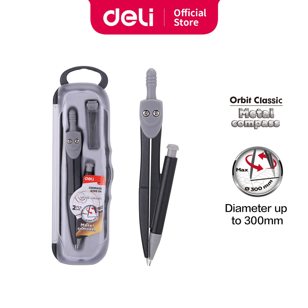Deli Compass EG20904 Ergonomic Handle Compass Set Box With Mechanic ...