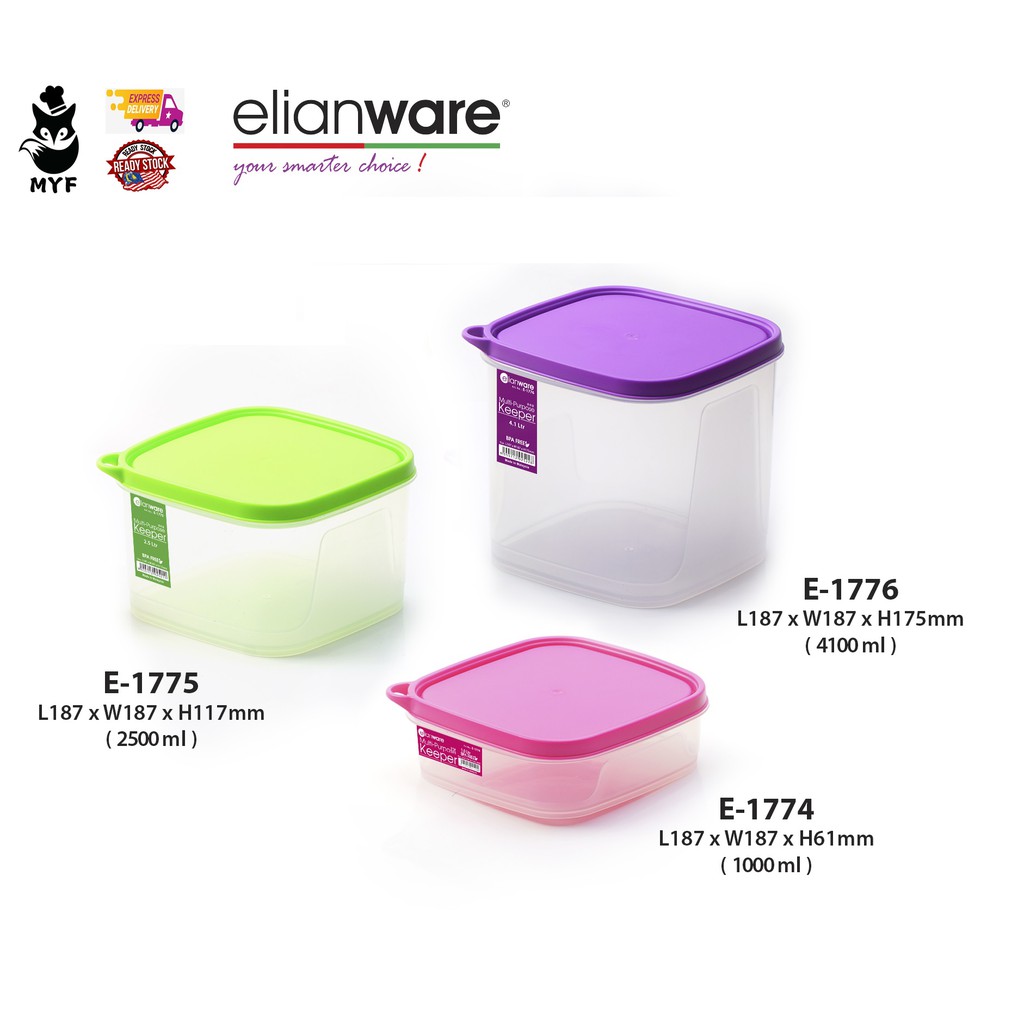Elianware Multipurpose Keeper Food Container E-1774 E-1775 E-1776 ...