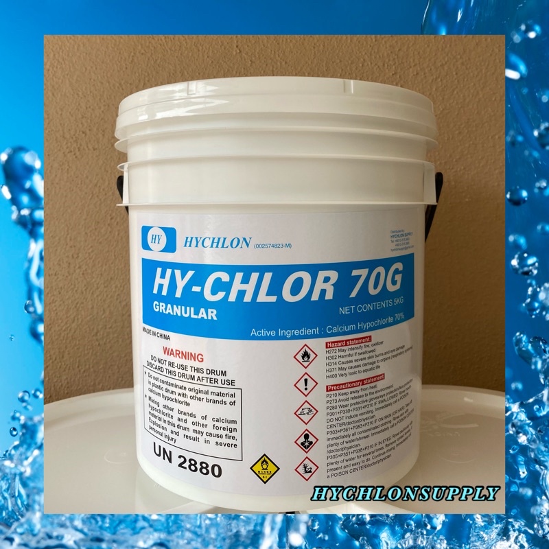 Chlorine HY-CHLOR 70%G 5Kg Swimming Pool Calcium Hypochlorite 70% (Pool ...