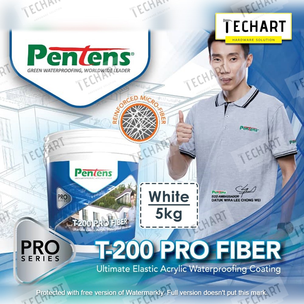 PENTENS T-200 PRO FIBER 5KG ULTIMATE ELASTIC ACRYLIC WATERPROOFING ...