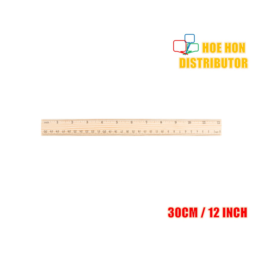 Wooden Ruler / Pembaris Kayu 30cm / 12 Inch | Shopee Malaysia