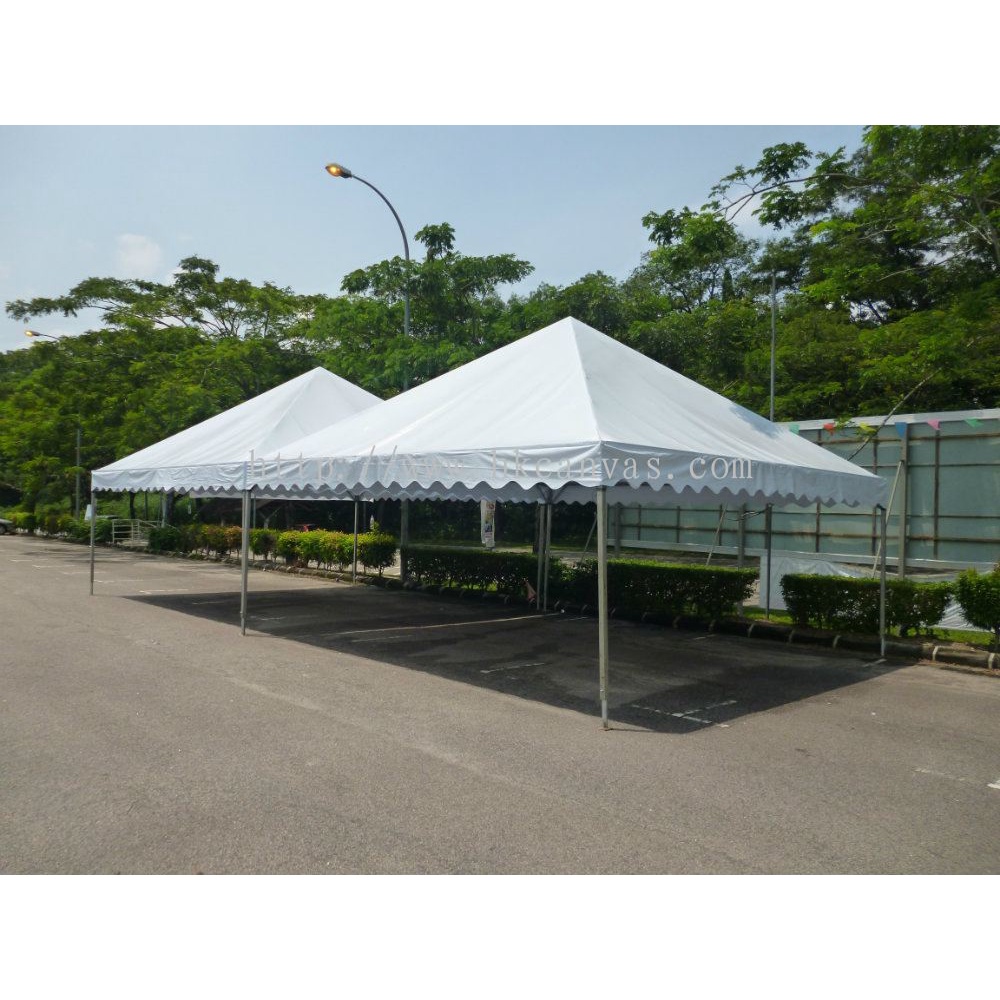 CANVAS PIRAMID WHITE SILVER 20X20/ KAIN KHEMAH PIRAMID PUTIH KELABU ...