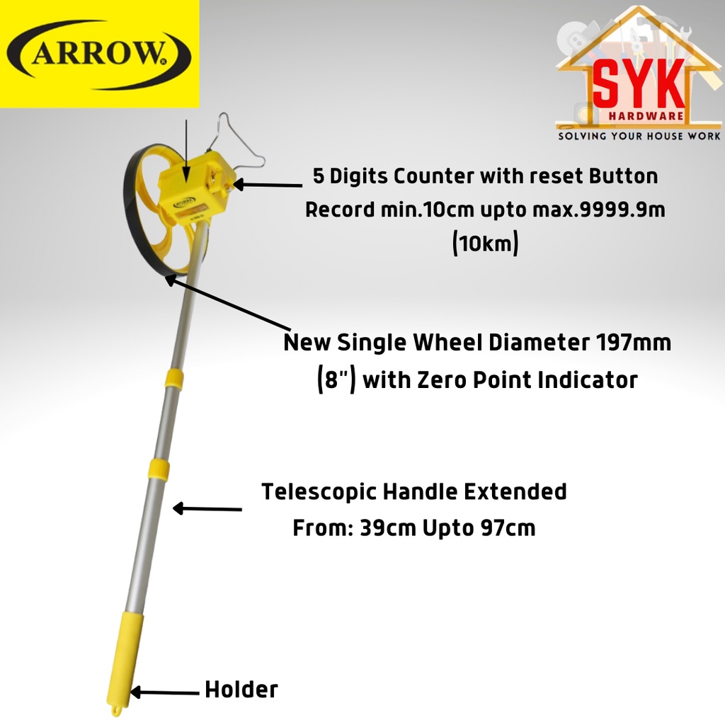 SYK ARROW 8 Inch Counter measuring wheel Pengukur Pembilang Roda A88000 ...