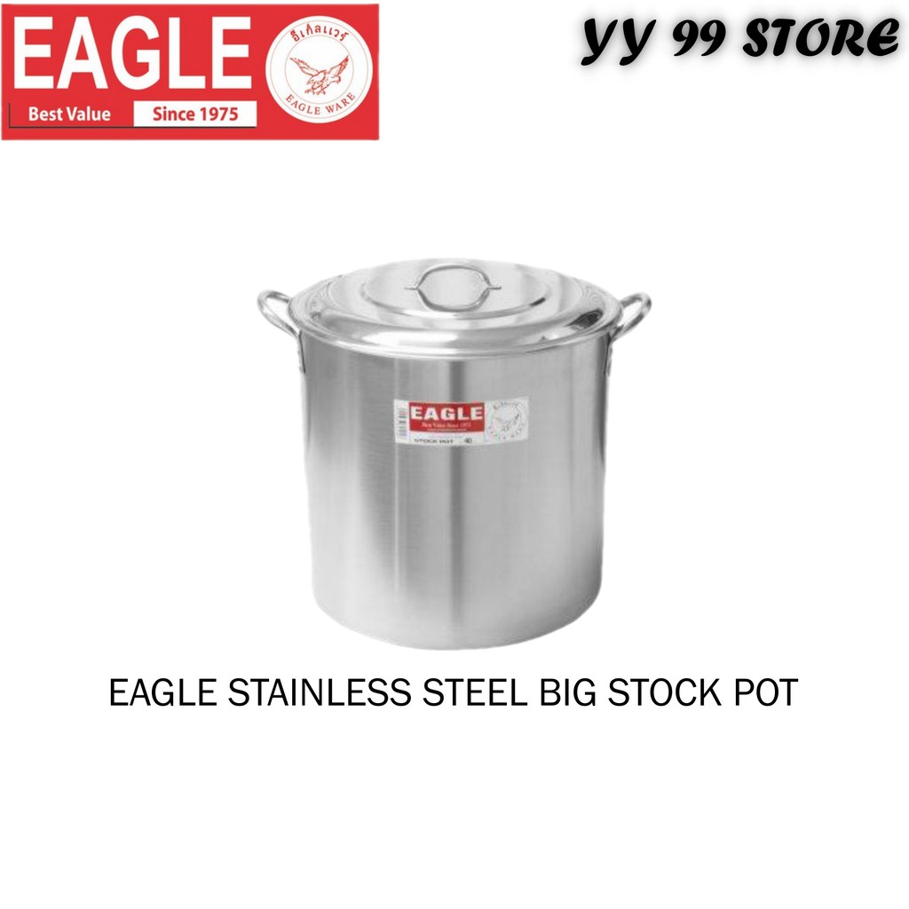 ( 100% Original ) Eagle Stainless Steel Big Stock Pot - ( 40 / 45 / 50 ...