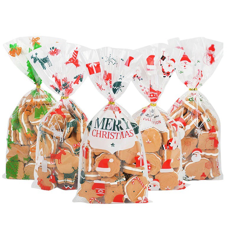 50pcs Christmas OPP Candy Cookies Bag Xmas Packaging | Shopee Malaysia