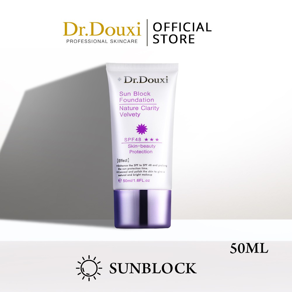 Dr.Douxi Sunblock Foundation SPF48 Nature Clarity Velvety Sunscreen Cream UV Protection Skincare ...