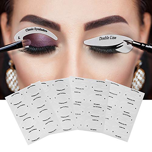 4 Sheets 32Pairs Eyeliner Eyeshadow Quick Make Up Stencil Stickers ...