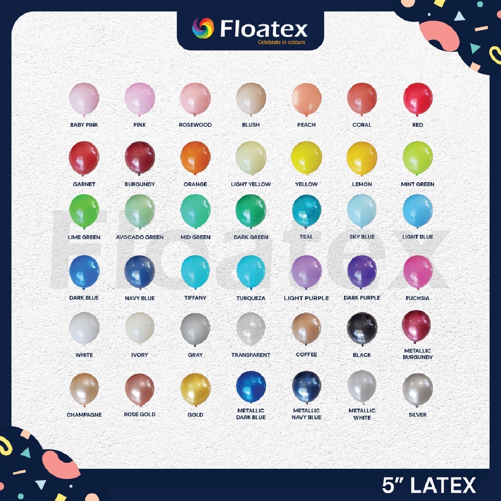 Floatex 100Pcs 5 Inch Matte/Metallic Circle Latex Balloon Event Party ...