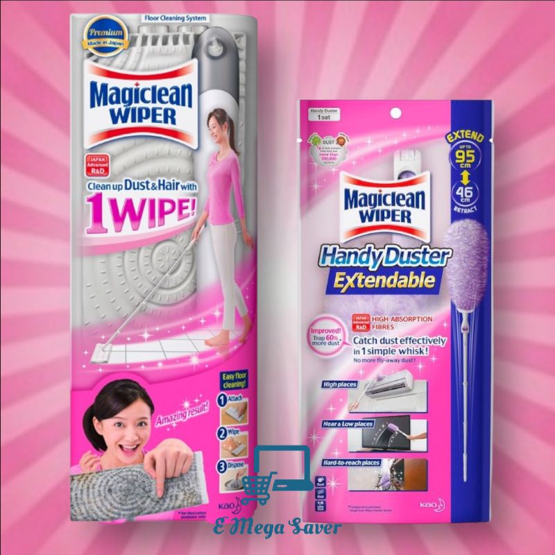 Kao Magiclean Wiper Mop Set & Handy Duster Set Combo | Shopee Malaysia