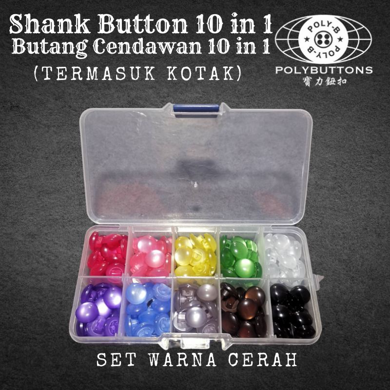 Polybuttons Butang Baju Kurung Butang Cendawan Mushroom Button 10 in 1 ...
