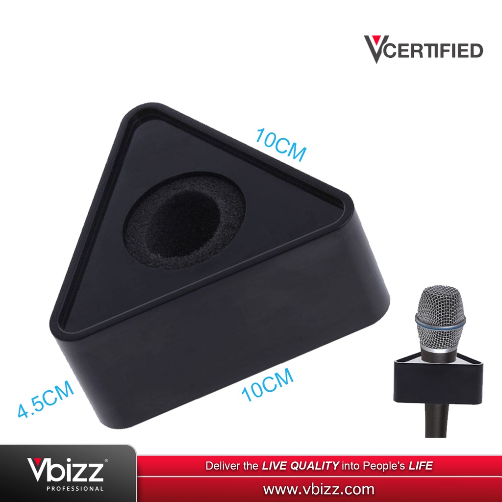 MIC FLAG TRIANGLE BOX Microphone Mic Flag Station for Interview - Black ...