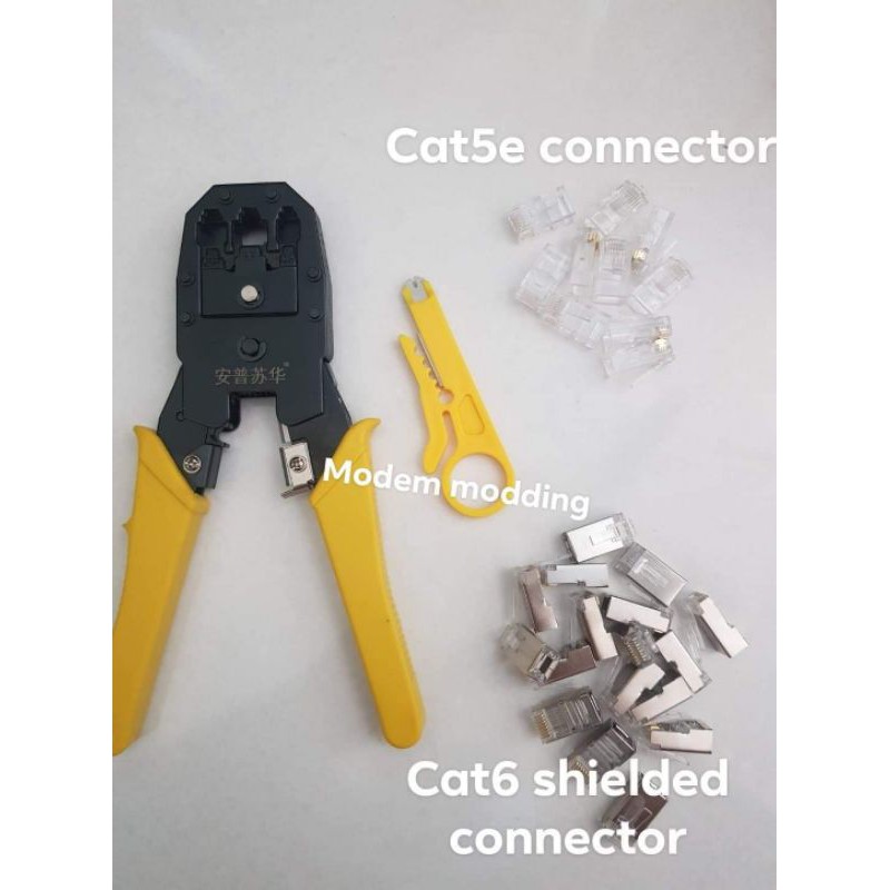 RJ11 RJ45 Network Lan Cable Wire Crimper Plier Stripper Crimping Tool ...
