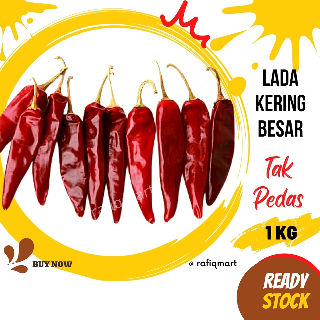 ( 1 KG ) LADA / CILI KERING BESAR 🌶️ TAK PEDAS 🆕 | Shopee Malaysia
