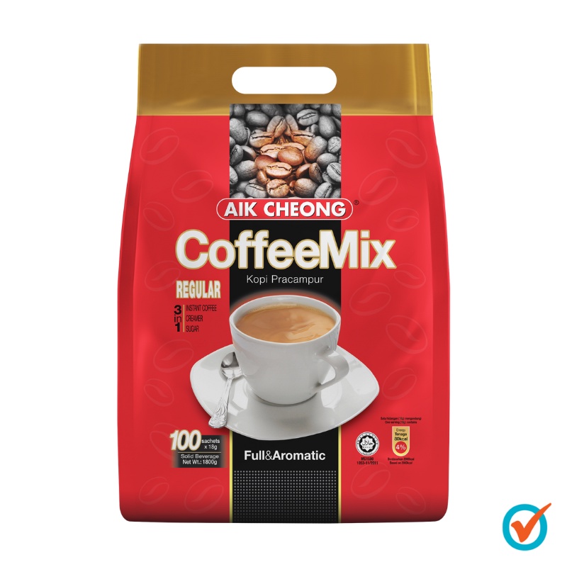 AIK CHEONG Coffee Mix 3in1 1.8kg (18g x 100 sachets) - Regular | Shopee Malaysia