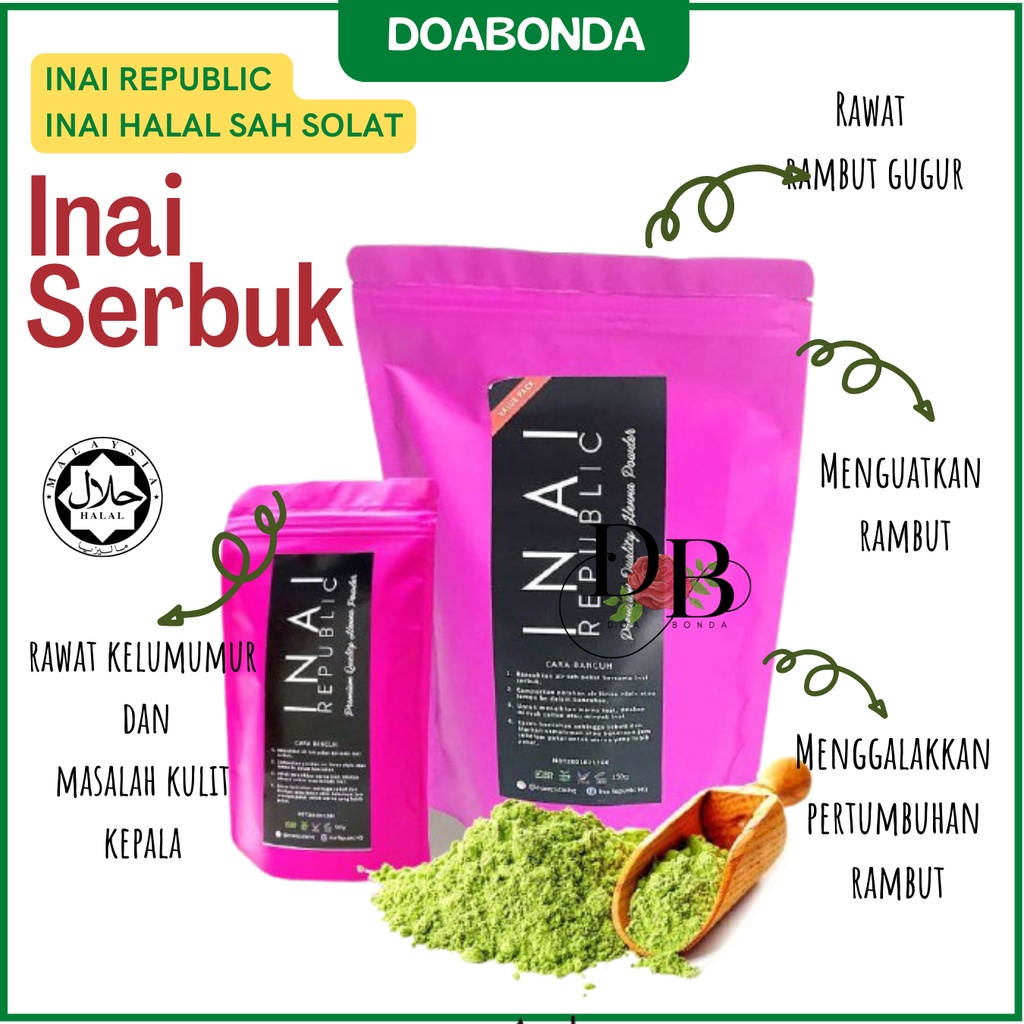 Inai serbuk inai republic original halal untuk rambut rawat masalah ...