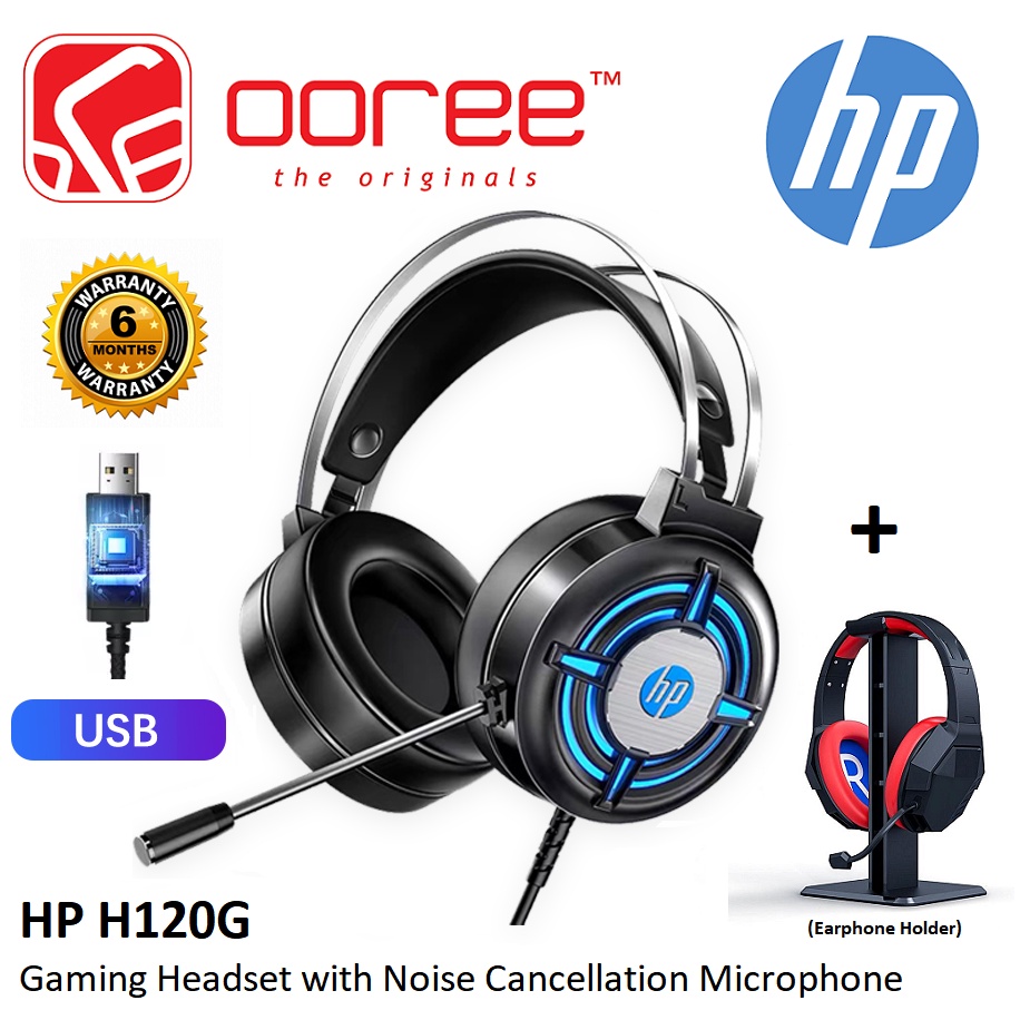 HP H120G USB WIRED GAMING HEADPHONE WITH RGB BACKLIT AND BUILT IN ...
