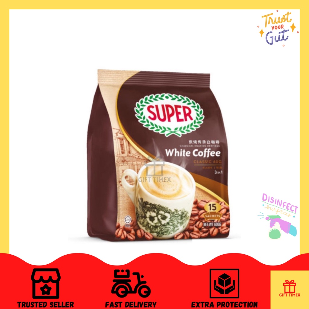Super 3 in 1 Charcoal Roasted White Coffee Classic (15's x 40g) 超级 3 合 ...
